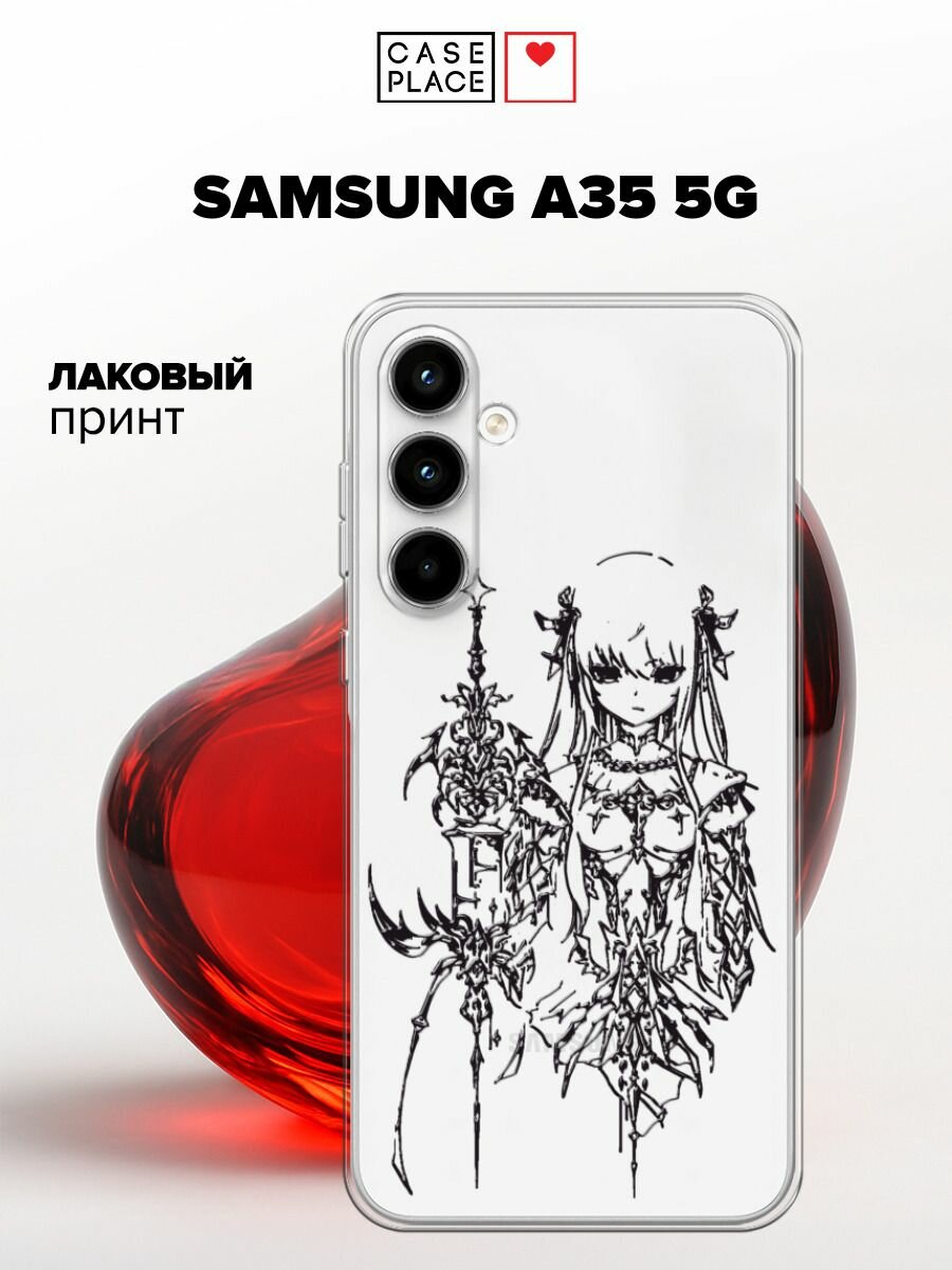 Силиконовый чехол на Samsung Galaxy A35 5G / Самсунг А35 5G с принтом Аниме девушка с мечом
