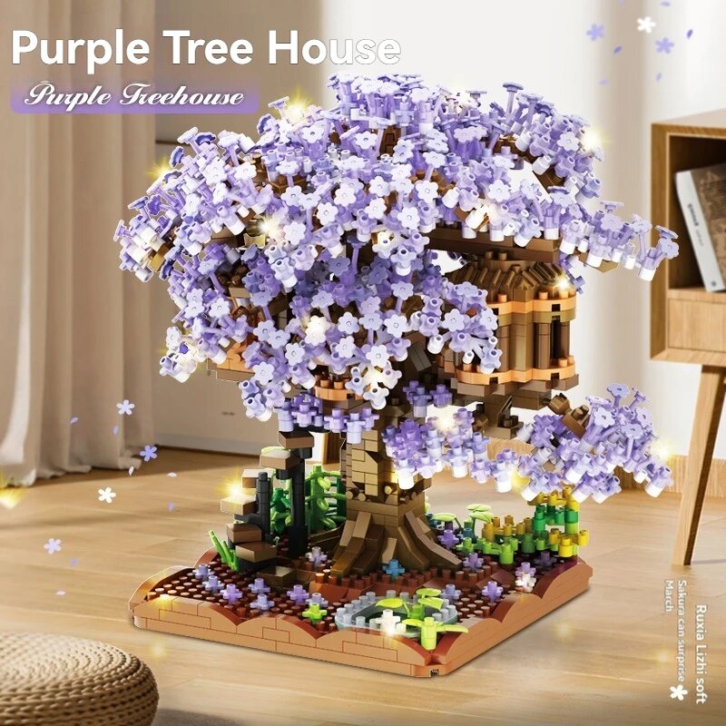 Микро-конструктор Purple Tree House с подсветкой