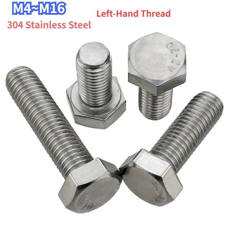 Болты с левой резьбой из нержавеющей стали M4-M16 DIN933 M8(2pcs), 30mm