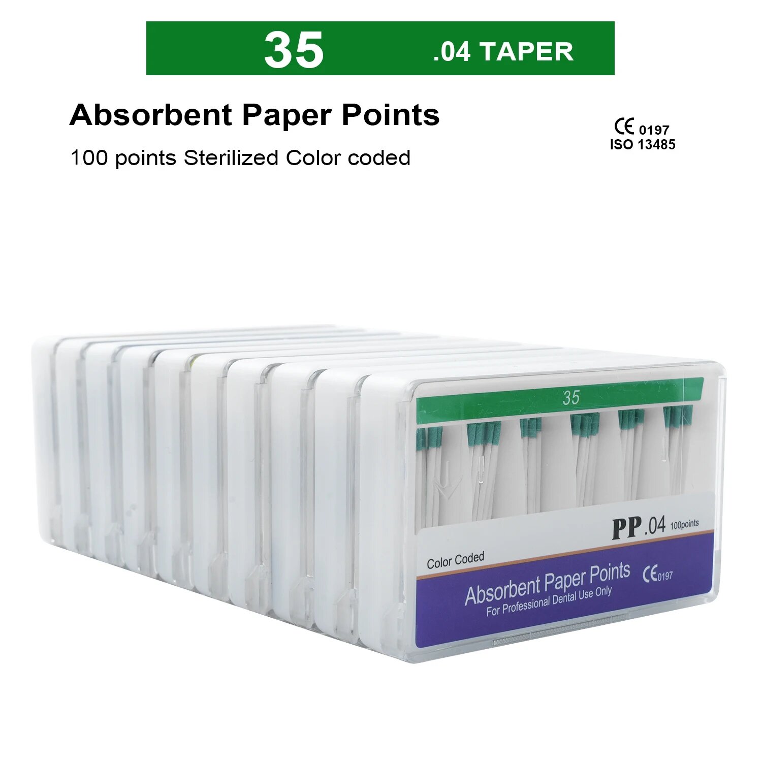 Стоматологические абсорбирующие тампоны Tomenty 10 шт. 10Box 04Taper 35