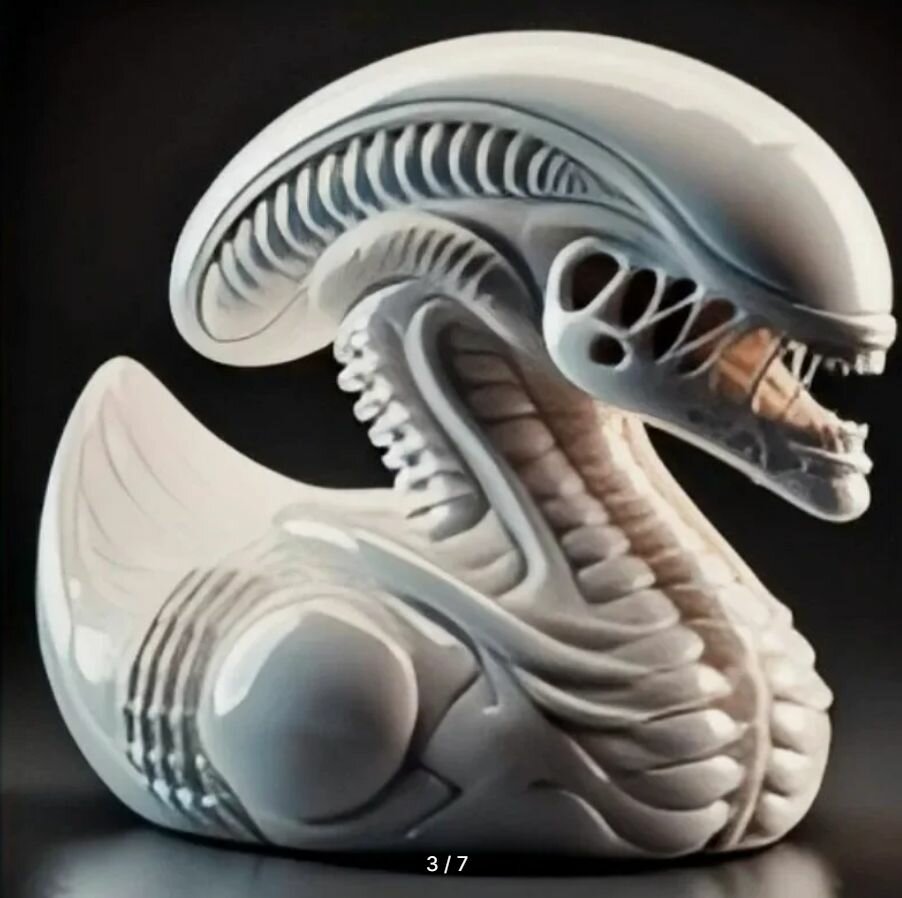 Статуэтка инопланетная Утка в виде Чужого. Alien утка. 7*5.5*6 см (Белый)