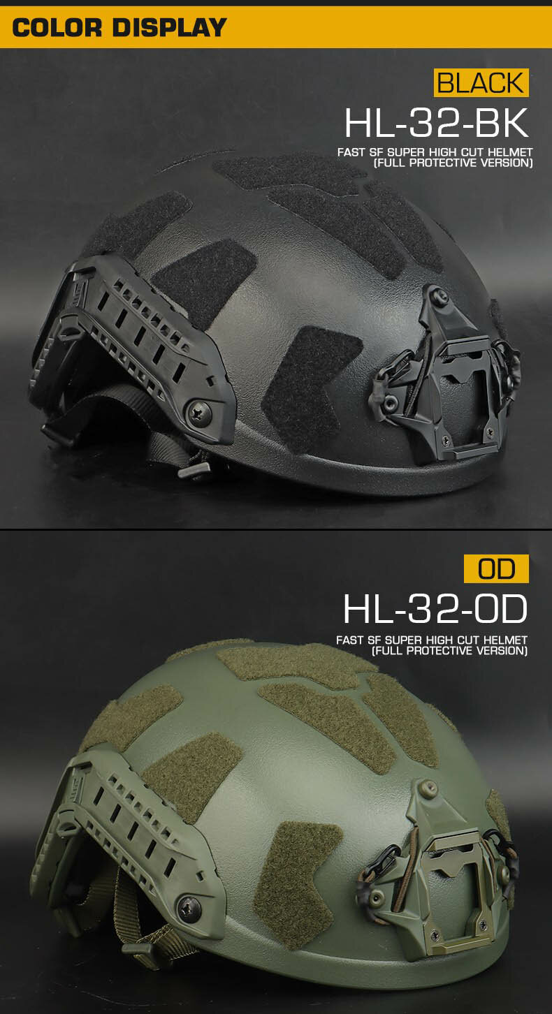 Шлем страйкбольный WoSport super high cut fast sf helmet Olive