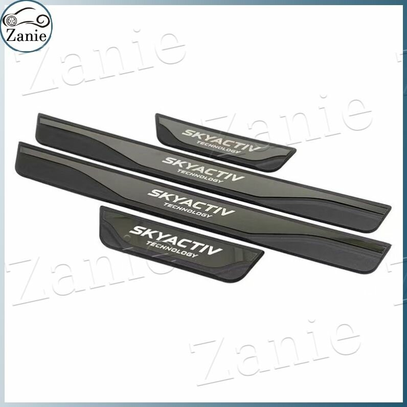 Накладки на пороги для Mazda 2 3 6 CX-5 CX-30 2013-2023 автотовары пластик и нержавеющая сталь синий 4шт. by Carhanson