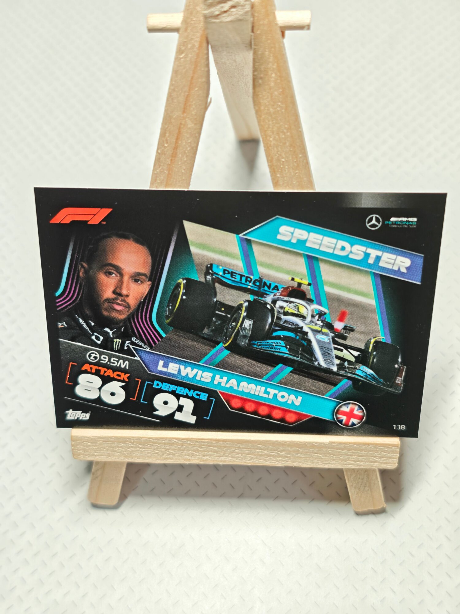 Коллекционная карточка Topps F1 Turbo ATTAX в горизонтальном стандартном формате