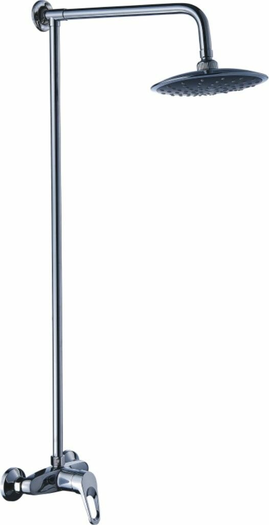 Душевая стойка Эверест, верхний душ, лейка, цинковый сплав, покрытие хром, 1/2", 2 потребителя