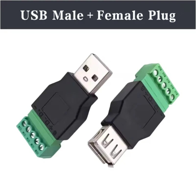 USB Male + Female Plug, Цвет: Male Female