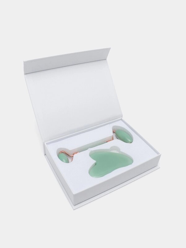 Подарочный набор: массажный роллер и скребок Гуаша