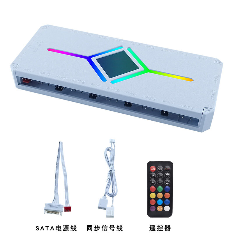 Контроллер ARGB 5V 3-контактный для корпусного вентилятора, хаб для охлаждения компьютера, RGB синхронизация, PWM, контроль температуры