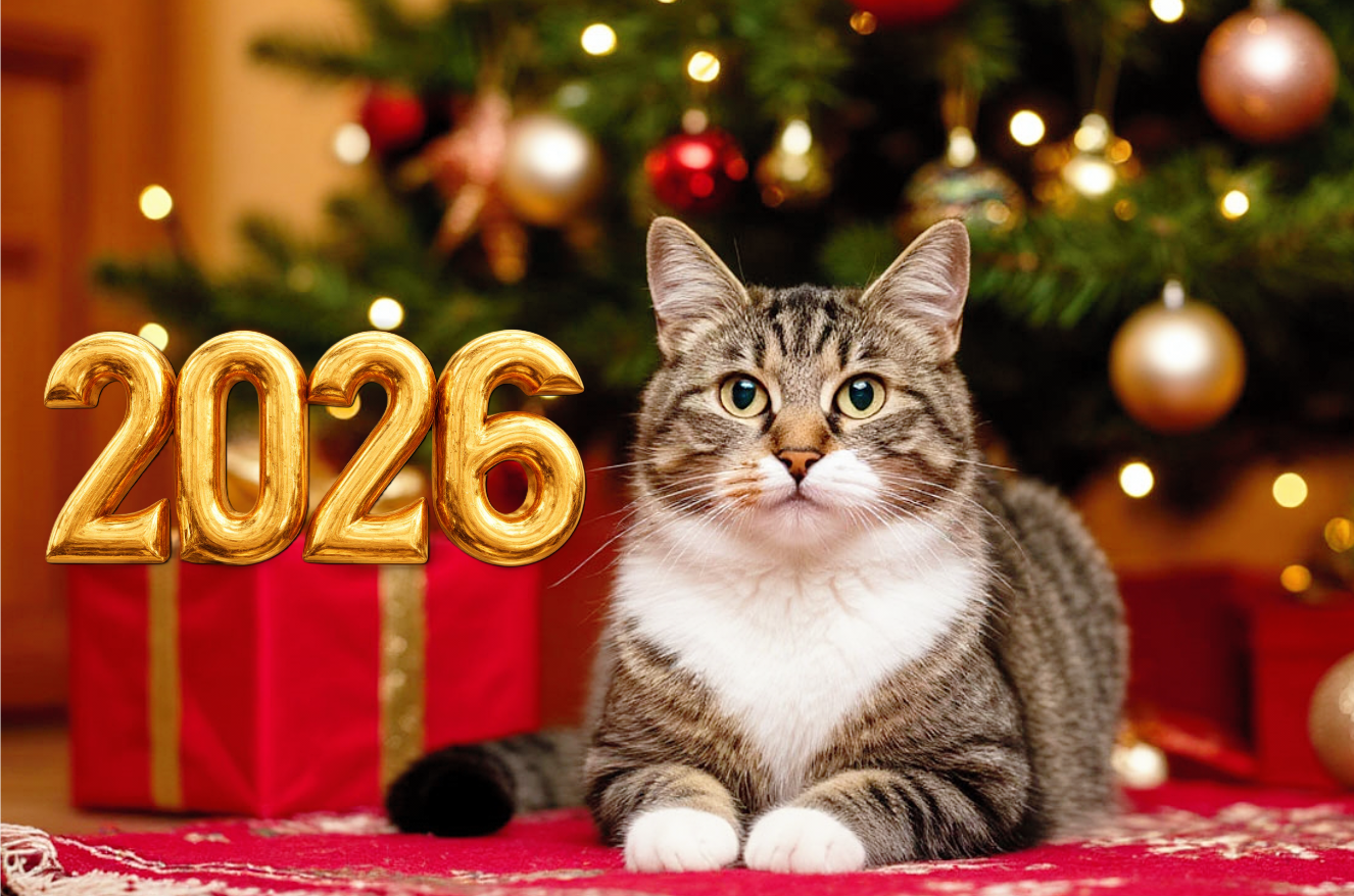 Авторский настольный календарь домик с изображением милых кошек