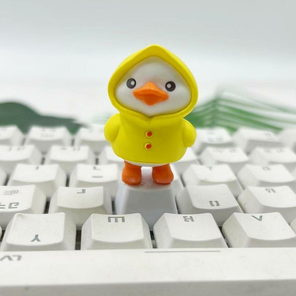 Уникальная 3D-клавиша в форме утки для механических игровых клавиатур, утка в дождевике