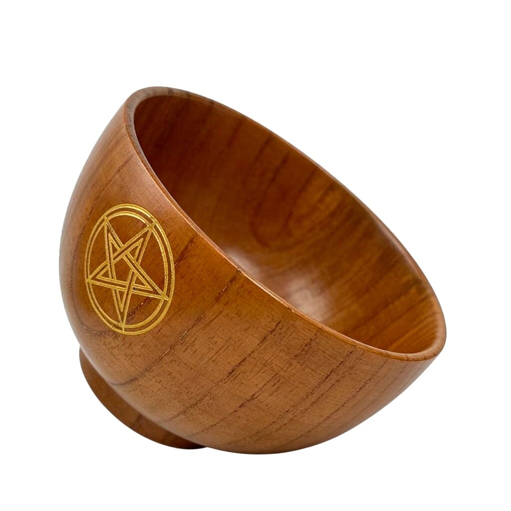 Деревянная пятиконечная звезда трехфазная лунная чаша резная хрустальная чаша украшение для хранения фитотерапии-пятиконечная звезда