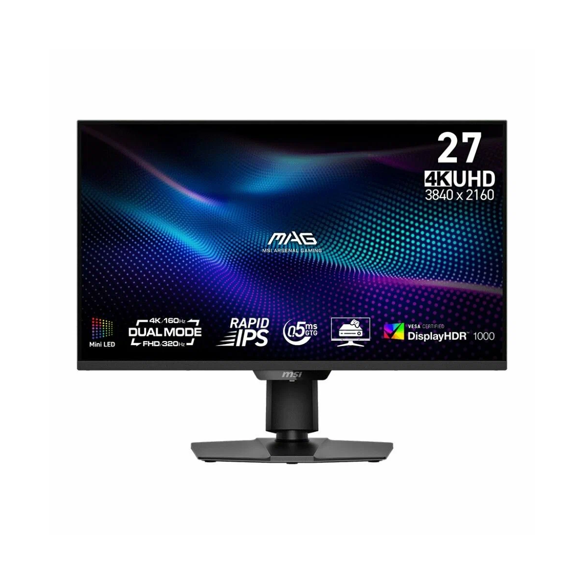 Монитор MSI MAG 274UPDF E16M (9S6-3CF09H-029) черный, 27" IPS, 160 Гц и 320 Гц в режиме Dual Mode, VESA DisplayHDR 1000