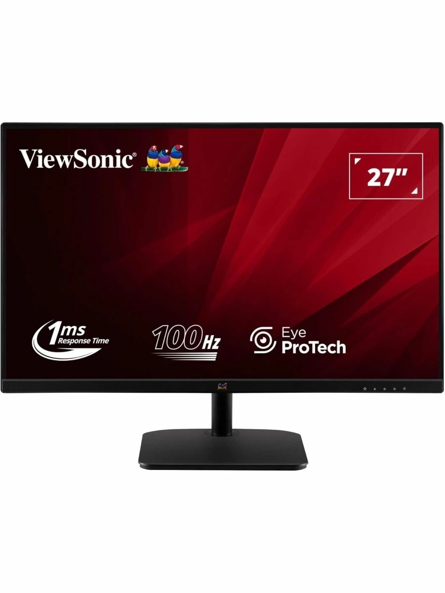 Монитор ViewSonic VA2732-H, 27", IPS, разрешение 1920 x 1080, яркость 250 кд/м², черный
