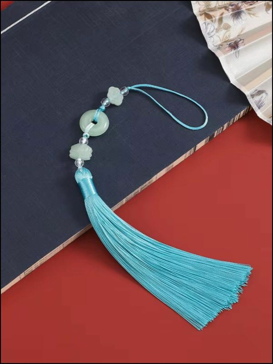 Китайский традиционный кулон "Мир и благополучие" с кистями (подвеска для ханьфу, ципао, автомобиля, фонарика)