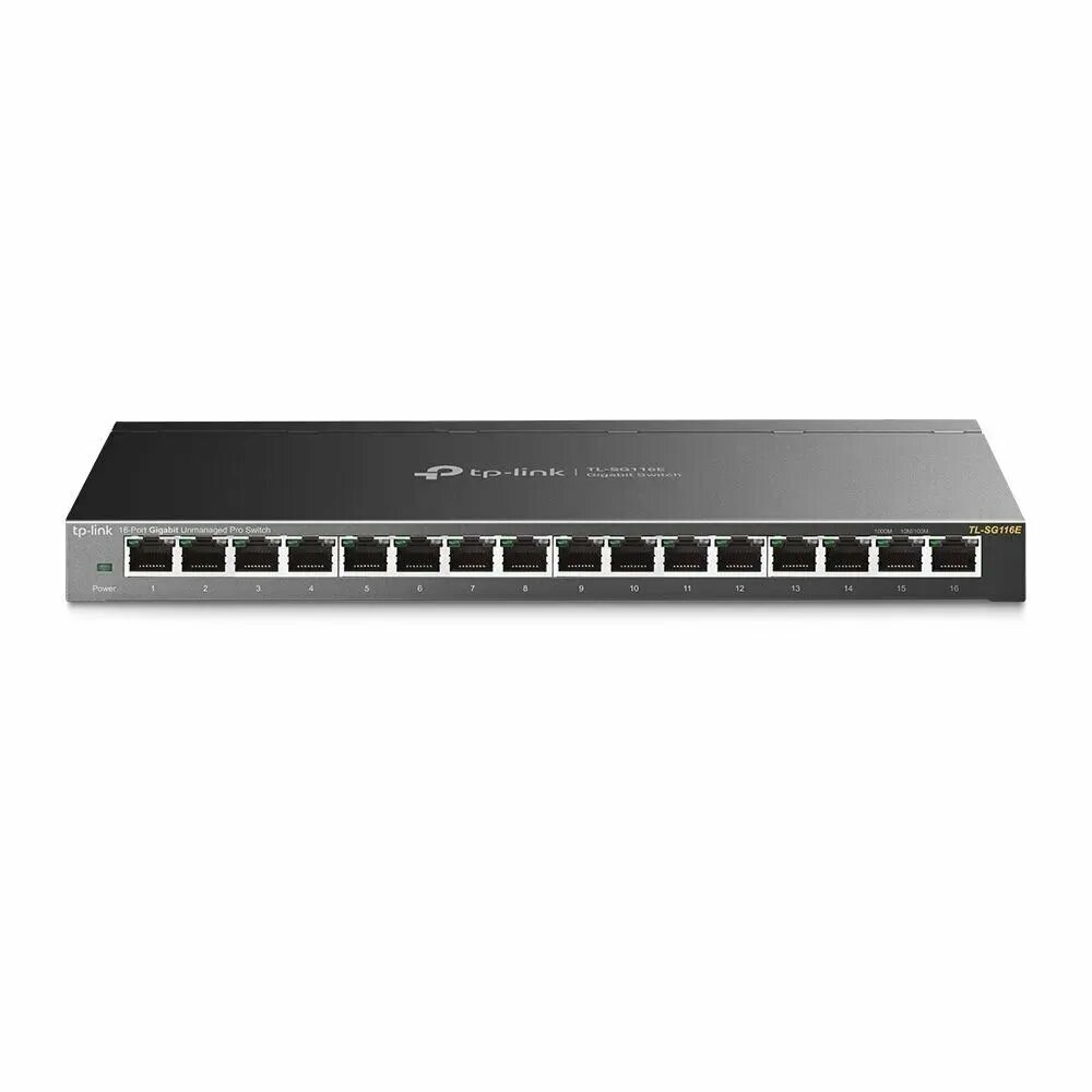 TP-Link Коммутатор TL-SG116E, Комплект с модемом/роутером, Switch, серый