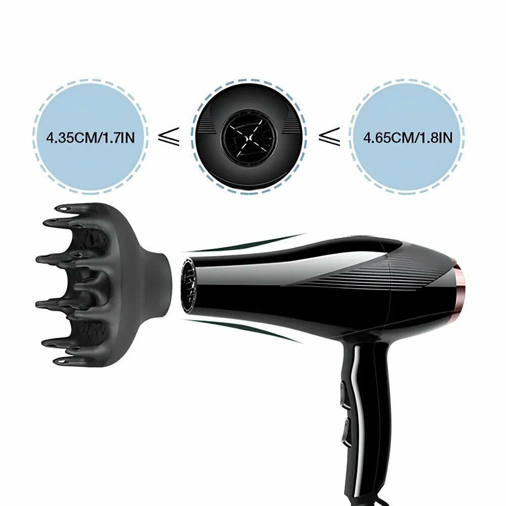 ACDANC Диффузор для волос для кудрявых и натуральных волос, насадка для фена для увеличения объема и улучшения текстуры