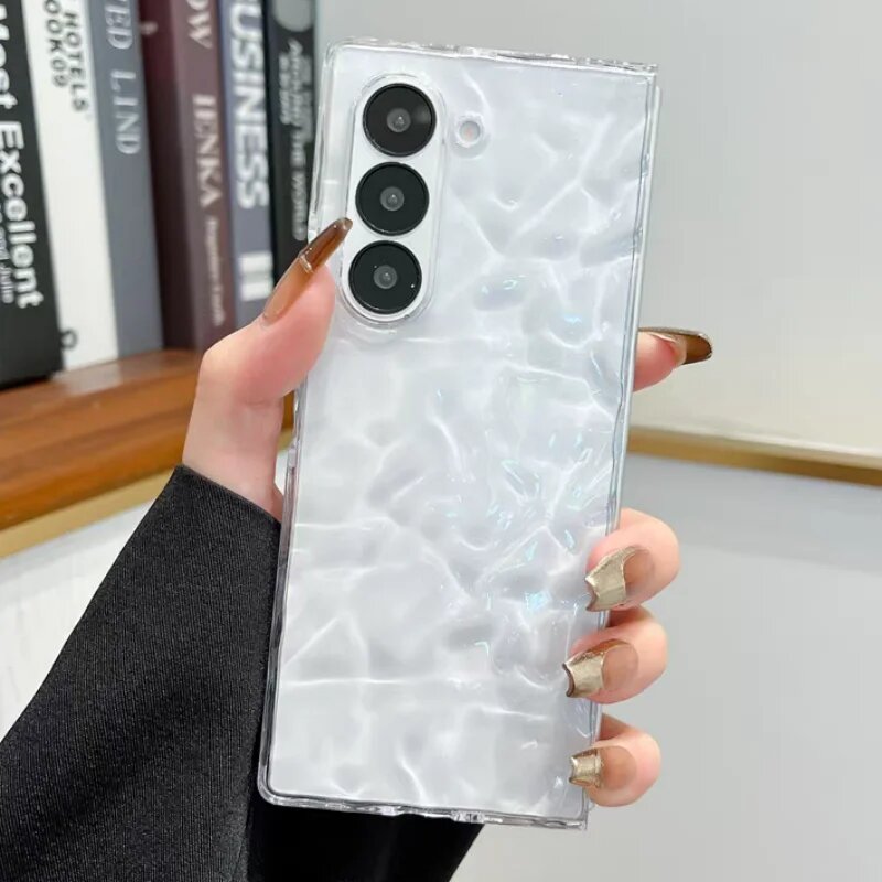 Чехол для Samsung Galaxy Z Fold 7, прозрачный, морщинистый