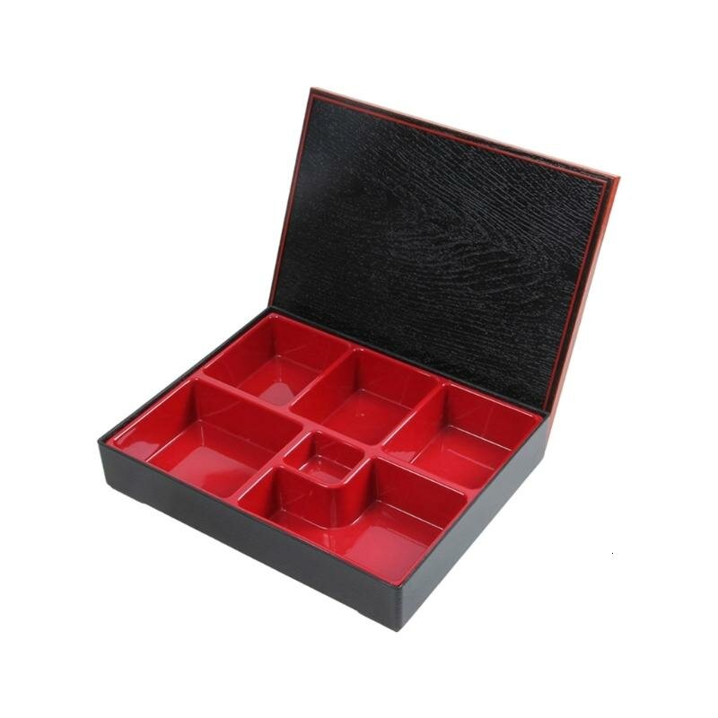 Японский бенто-контейнер с 5–6 отделениями, Черный - B