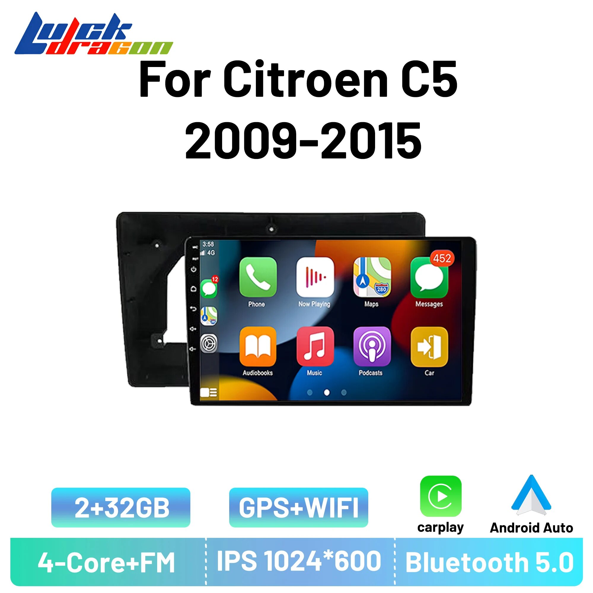 Автомагнитола для Citroen C5 2009-2015, мультимедийный автомобильный мультимедийный плеер на Android, автомобильный стереоприемник с Bluetooth, сабвуфер, видео автомобиль 2 32GB CP