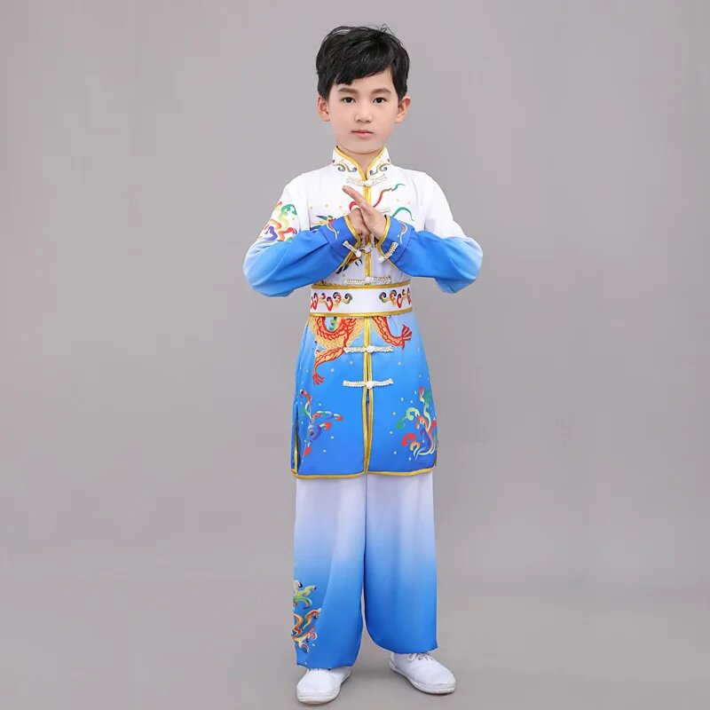 Детский танцевальный костюм Yangko ASYMSAY 180 Height 170-180cm, Sky Blue Dragon