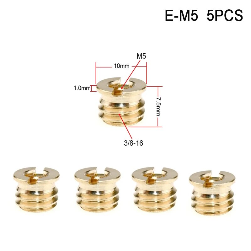 Винт для камеры E-M5 5PCS 3/8-16