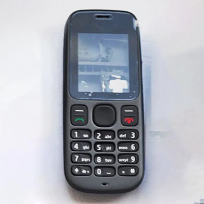 Полный корпус для Nokia 101 1000 101 1010: передняя рамка + дверца батареи + средняя крышка + английские клавиатуры