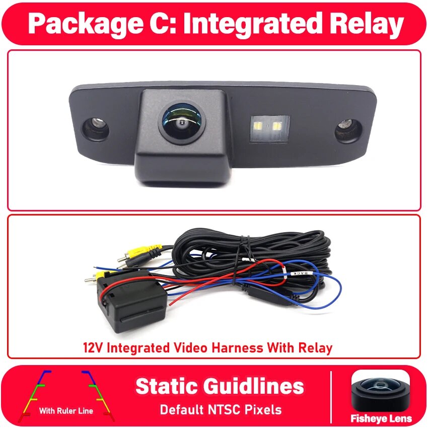 Камера заднего вида HD, высококачественная RCA для Kia Ceed SW ED 2006, 2007, Camera With Relay