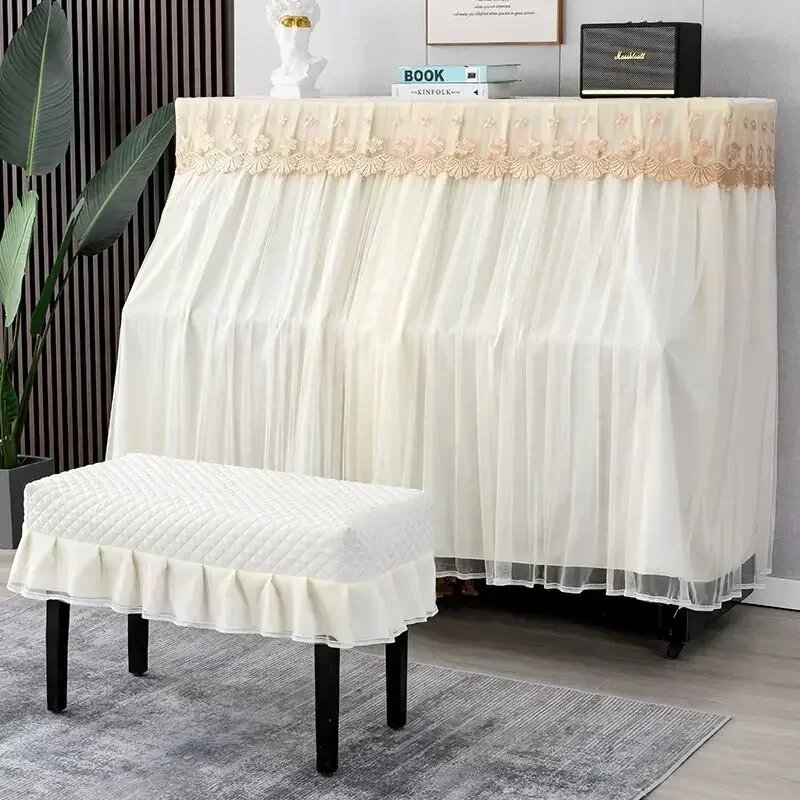 Чехол для фортепиано серый полиэстер/хлопок 148-153 см Bench cover 78x38cm, Белый, style-A2