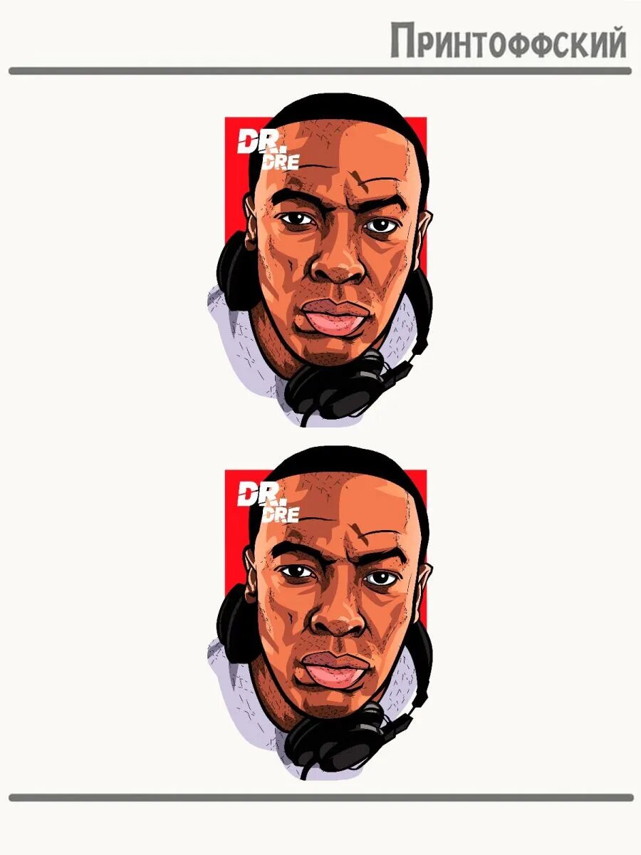 2-е (Две) Термонаклейки Dr. Dre