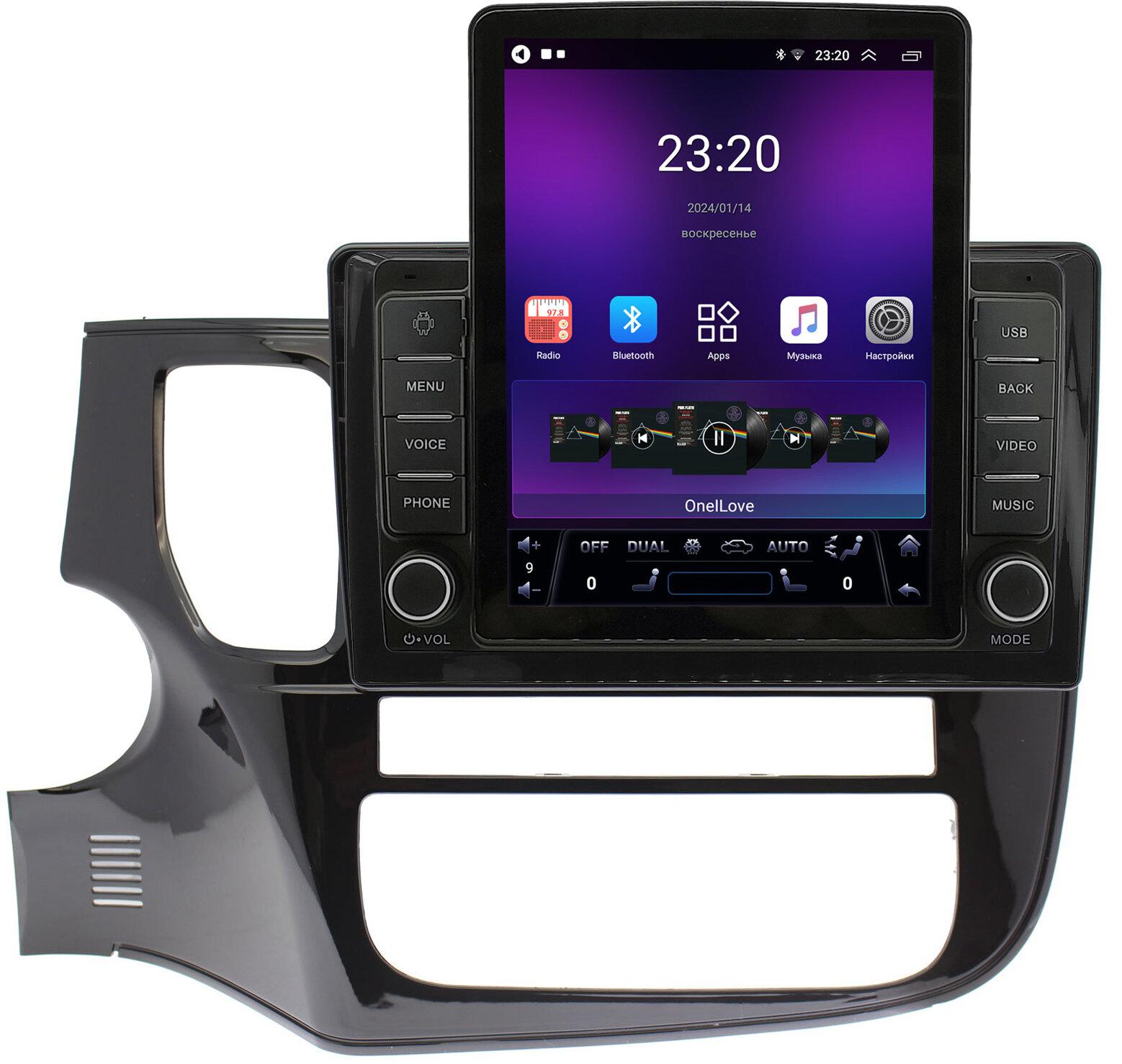 Штатная магнитола Mitsubishi Outlander 3 2012-2024 Canbox GTR095-10-493 на Android 10 (QLed, 4/64, DSP, CarPlay)