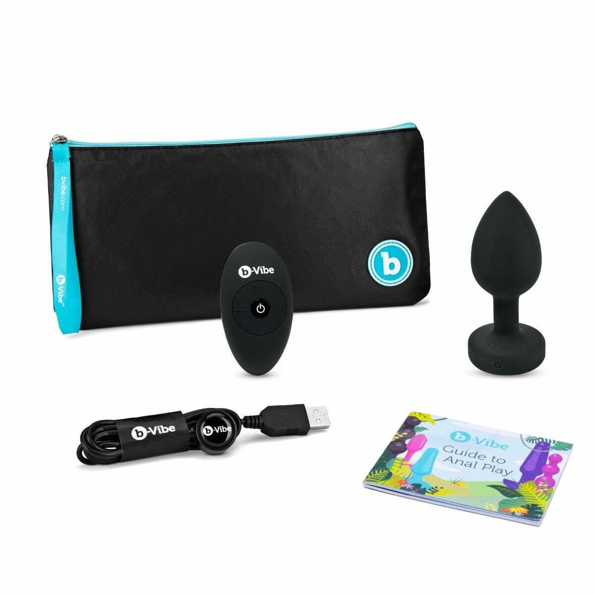 Вибропробка b-Vibe Vibrating Jewel Plug, увеличенный размер, 10 см
