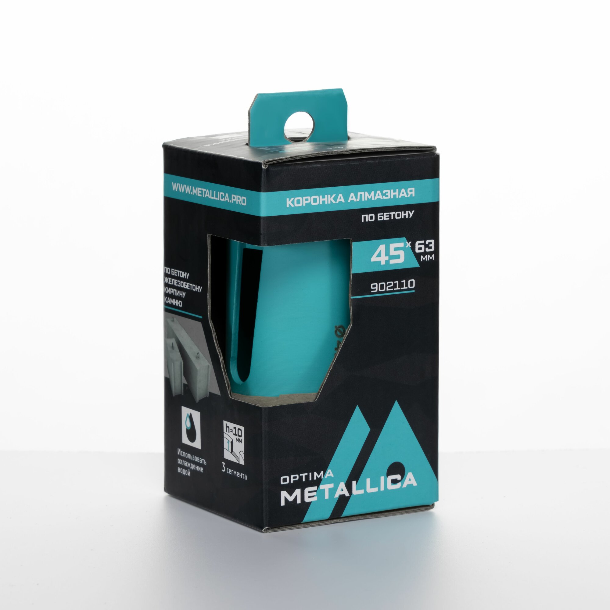 Коронка алмазная сегментная METALLICA Optima 45x63 мм, М16, без хвостовика, по бетону