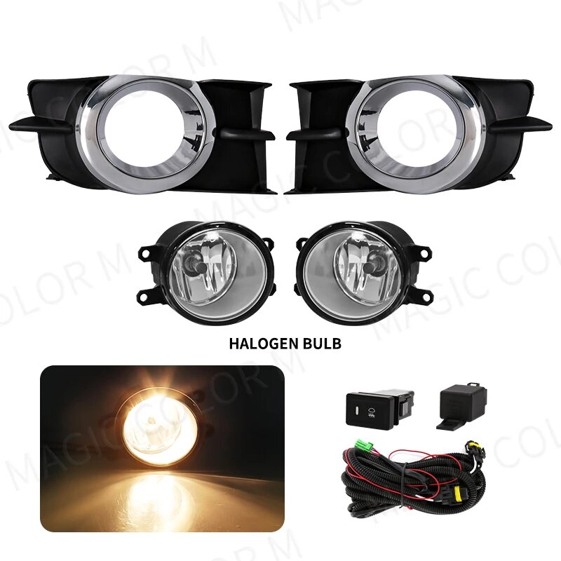 Комплект противотуманных фар Halogen Toyota Wish 2009-2012, черный
