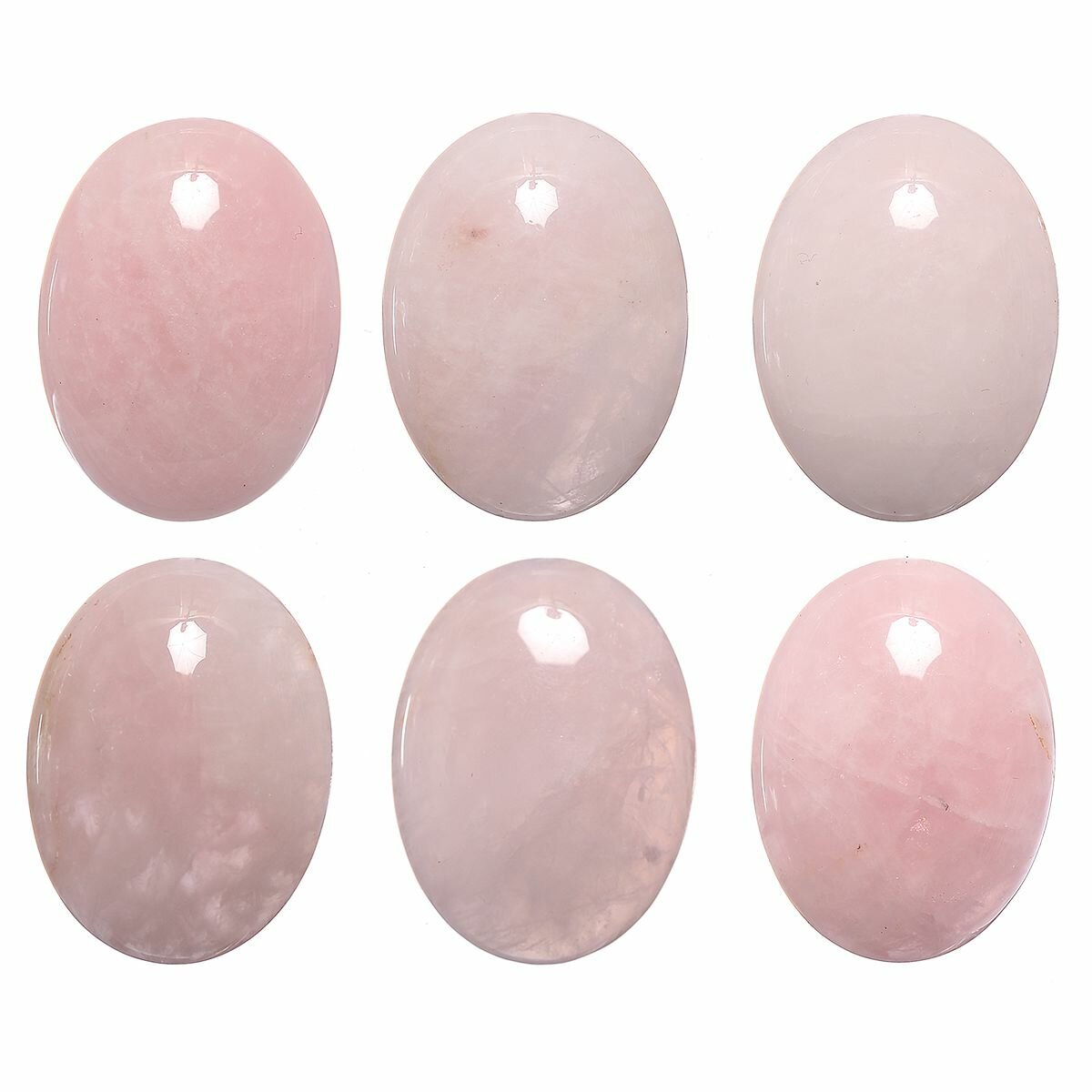 Кабошон каменный, 40х30мм, розовый кварц, 1 шт.