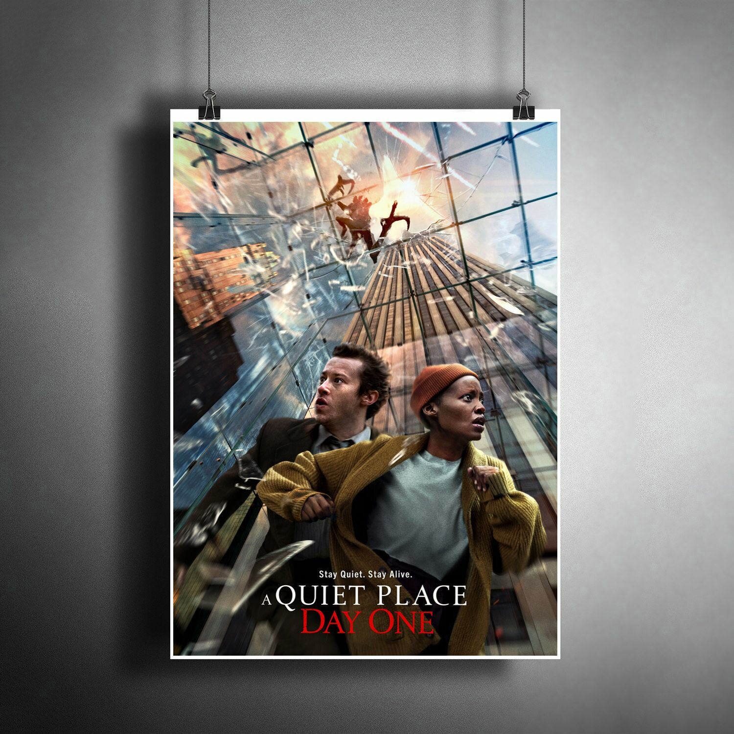 Постер плакат для интерьера "Тихое место: День первый"/ Декор дома, офиса, комнаты A3 (297 x 420 мм)