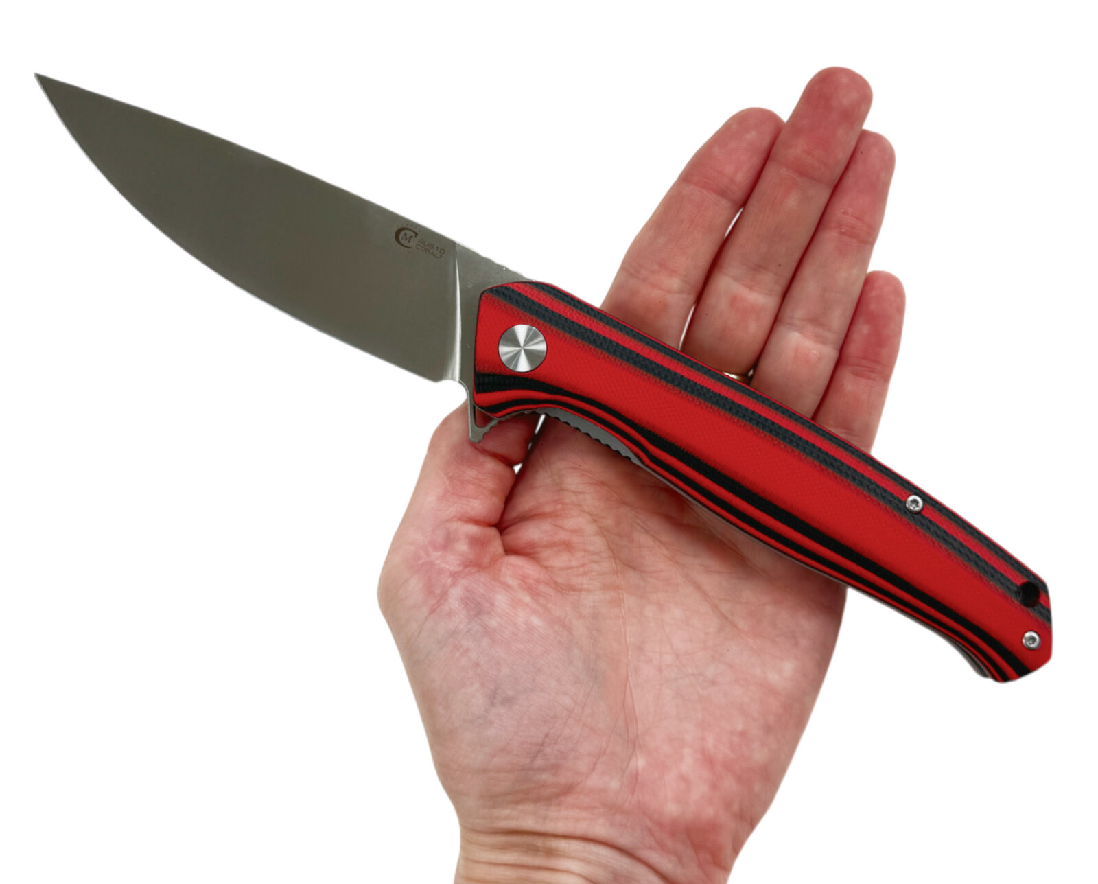 Складной нож Амур (техно), сталь AUS10 Co, рукоять G10 черно-красная