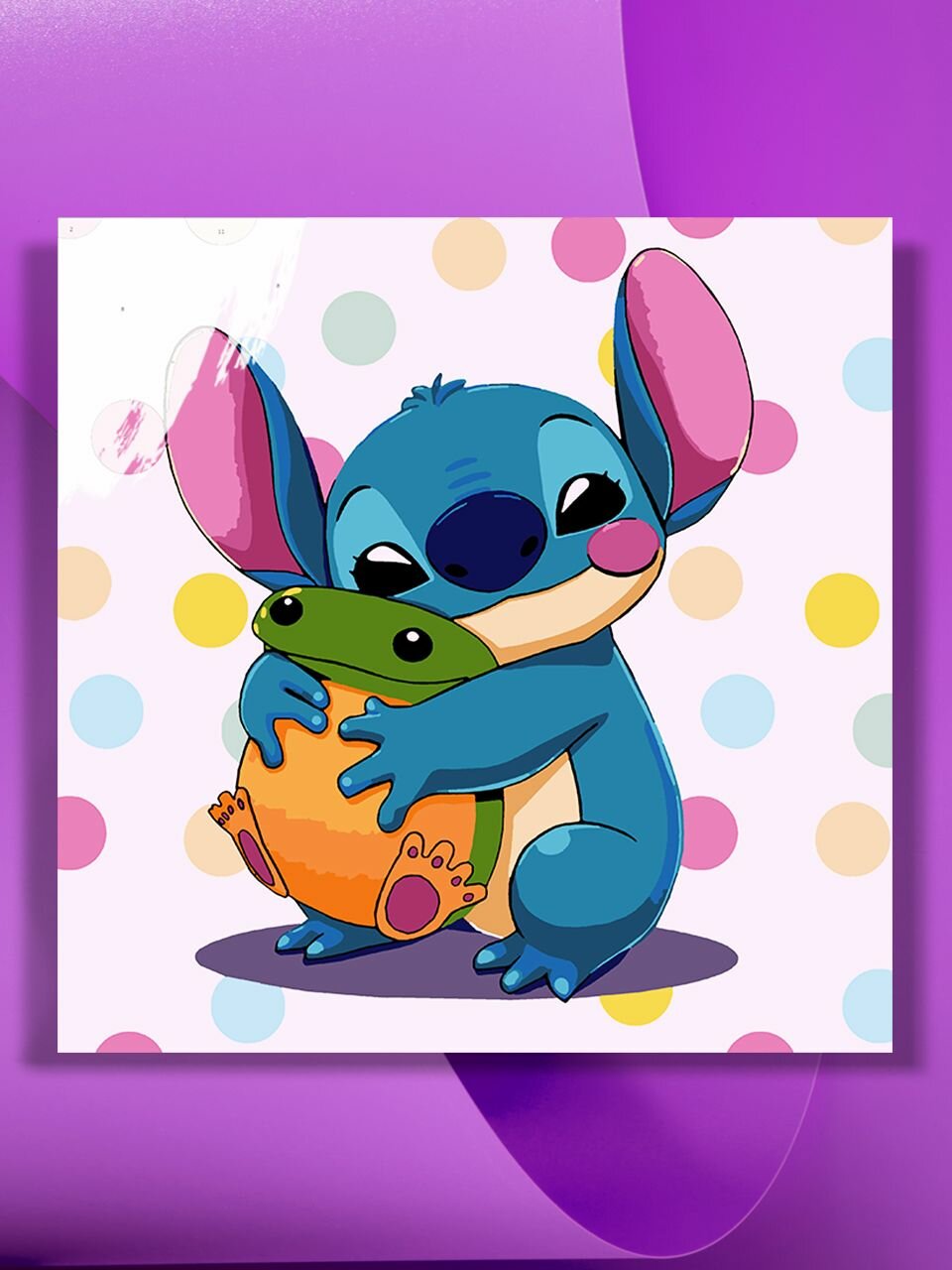 Картина по номерам на холсте Стич с игрушкой Арт, 40 х 40 см