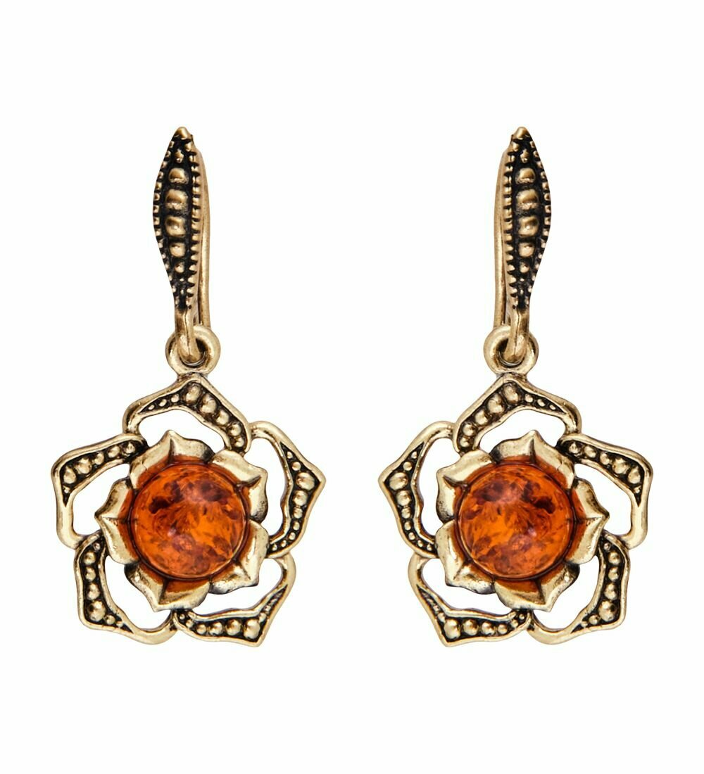 Серьги, янтарь