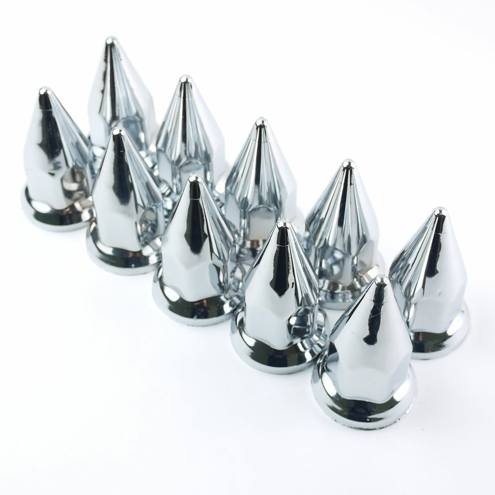 Колпачки пики на колесные гайки, 32 мм, 10 штук, пластик, цвет хром