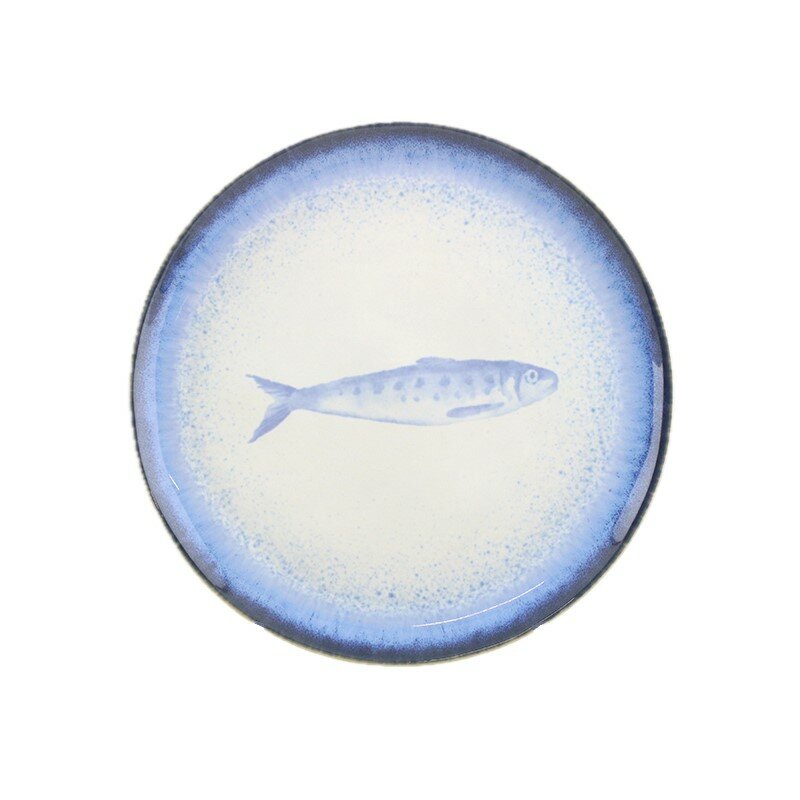 Тарелка закусочная Sardinhas 21 см, керамика, цвет Blue, Costa Nova, Португалия, VGP212-OCS(VGP212-03324A)