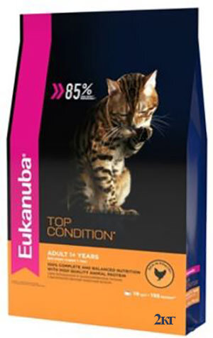 Eukanuba Для взрослых кошек с курицей (Adult Top Condition), 2кг 2 кг