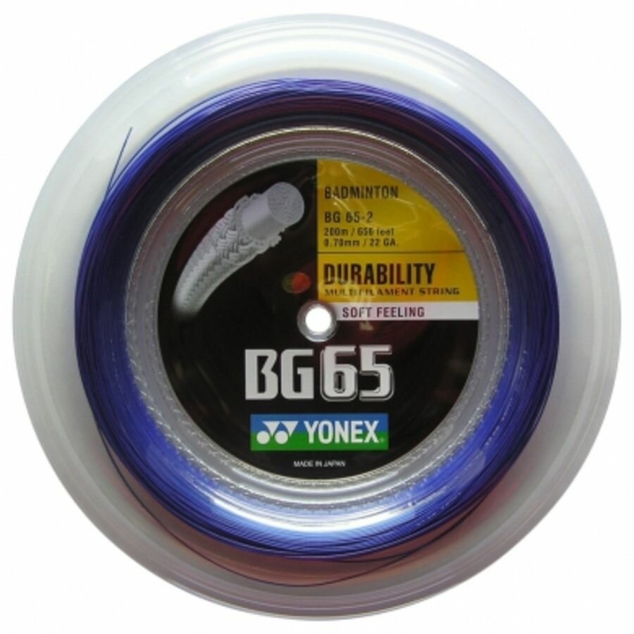 Струна бадминтонная YONEX BG-65 Royal Blue, 200 м