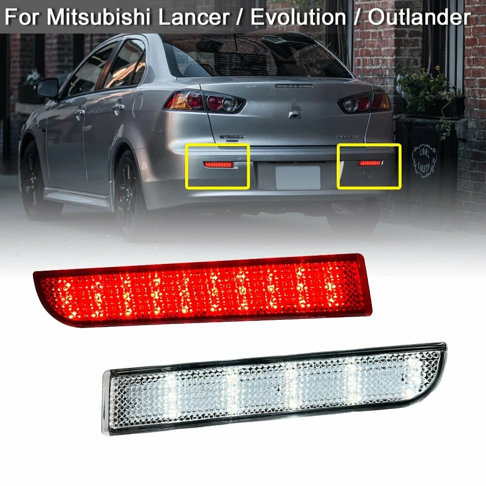 3-функциональный светодиодный отражатель заднего бампера, сигнальная лампа, стоп-сигнал заднего хода для Mitsubishi Lancer Evolution X Outlander Sport/RVR