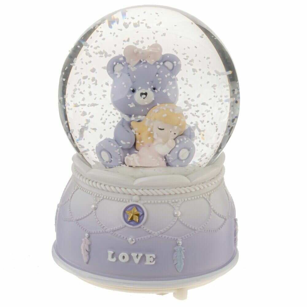 Фигурка "Медвежонок" в стеклянном шаре с музыкой и подсветкой, D9 см, 9х9х12 см