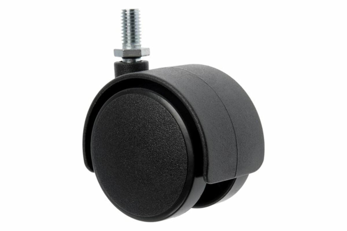 Tech-Krep мебельная колесная опора D50 мм M8 поворотная без тормоза резьба черный пластик