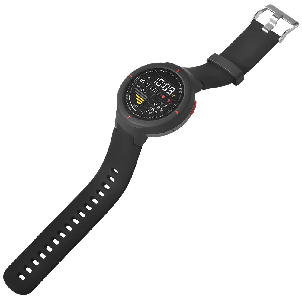 Черный силиконовый ремешок Aaigea для Amazfit Verge Lite