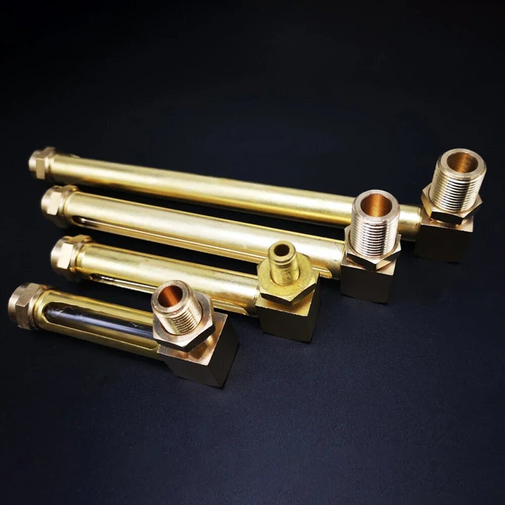 Латунные индикаторы уровня жидкости для токарных станков M16x1.5mm, 100mm, One Window