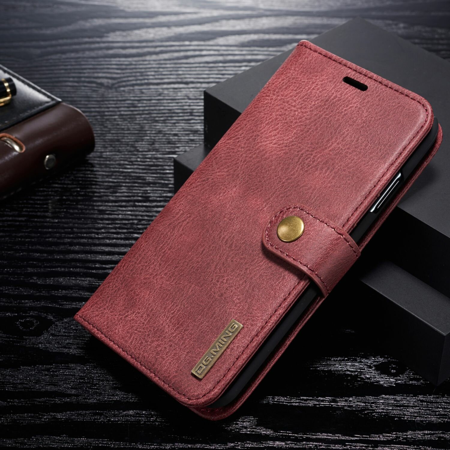 DG.MING Винтажный кожаный чехол для Apple iPhone XS Max/Эпл Айфон хс макс, чехол из натуральной кожи 2 в 1, чехол для телефона-кошелька