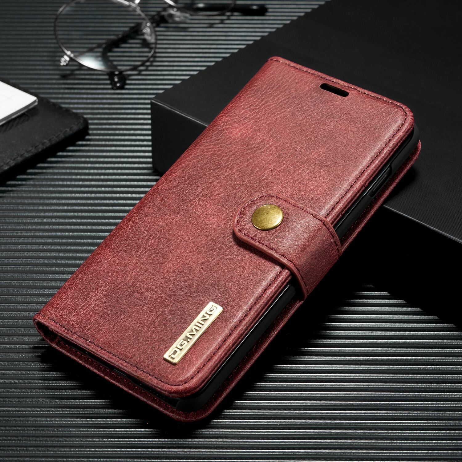 DG.MING Винтажный кожаный чехол для Samsung Galaxy S10+ S10 Plus (Эпл Самсунг Галакси C10 Плюс ), чехол из натуральной кожи 2 в 1, чехол для телефона-кошелька
