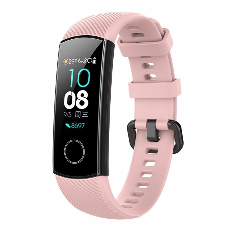 Ремешок для смарт-часов, Розовый спортивный ремешок для Huawei Honor Band 5 из силикона, 1 шт.